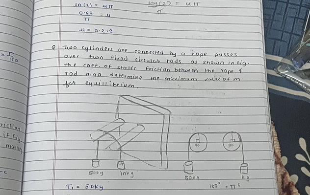 Two cylinders are connected by a rope passes | StudyX