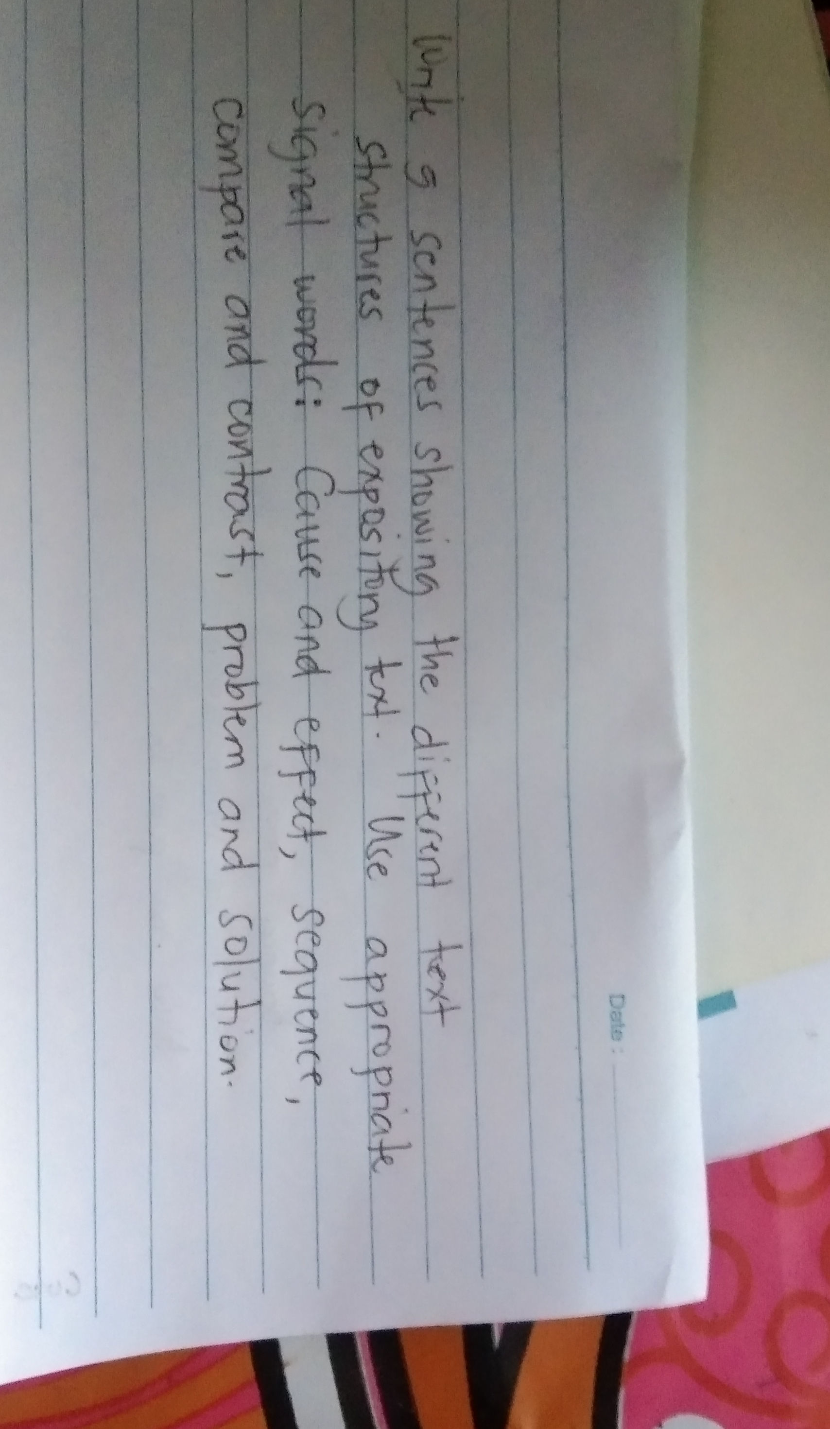 Write 5 sentences showing the different text | StudyX