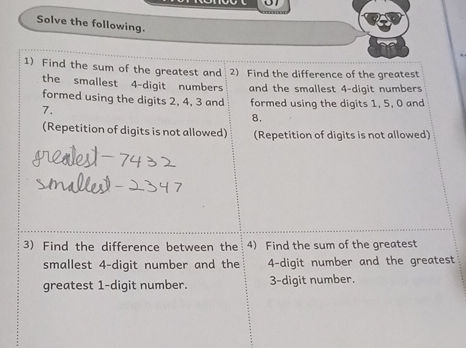 Solve the following 1) Find the sum of the | StudyX