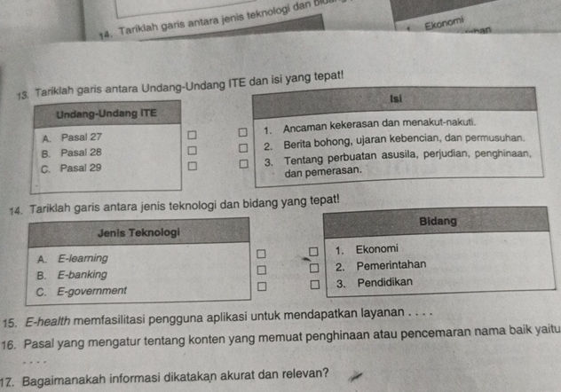 13 Tariklah garis antara Undang-Undang ITE | StudyX