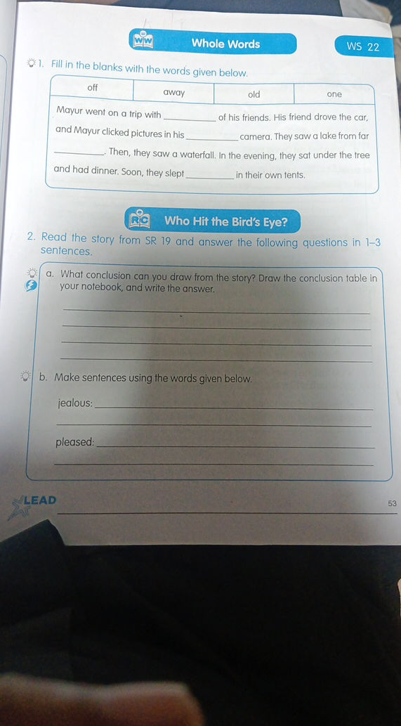 1 Fill in the blanks with the words given | StudyX