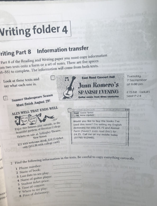 Part 8 of the Reading and Writing paper you | StudyX