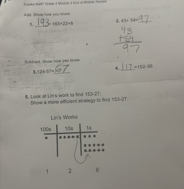 Eureka Math Grade 2 Module 2 End of Module | StudyX