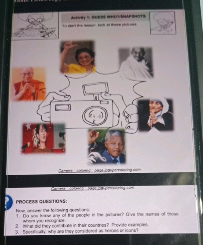Activity 1 GUESS WHO/SNAPSHOTS To start the | StudyX