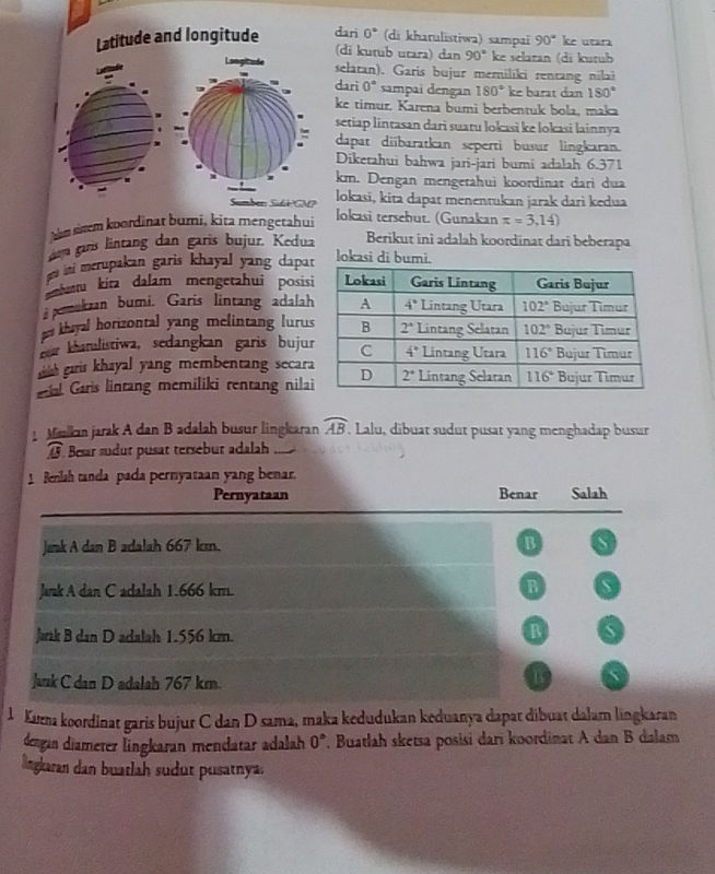 Latitude and longitude Longitude Sumber | StudyX
