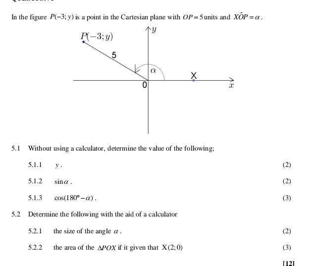 In the figure P(-3 y) is a point in the | StudyX
