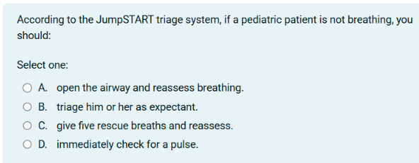 According to the JumpSTART triage system if