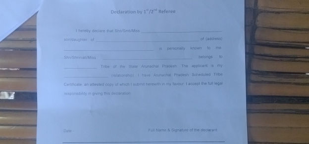 Declaration by 1/2 Referee I hereby declare | StudyX