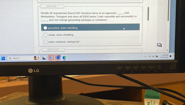 Handle all unprotected (bare) ESD Sensitive | StudyX