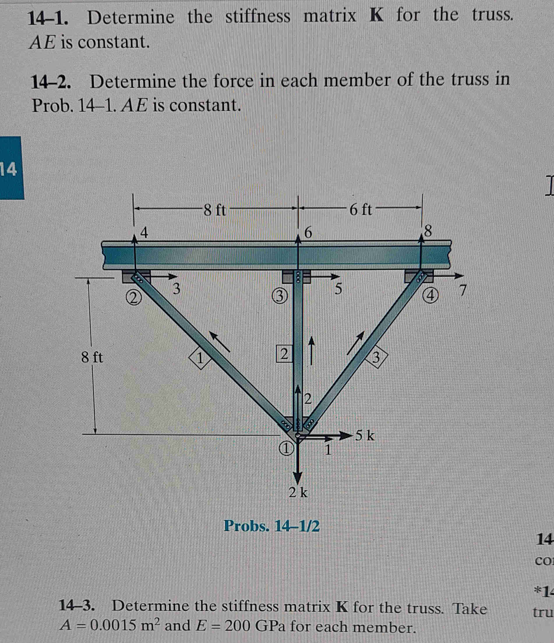 14-1 Determine the stiffness matrix K for | StudyX