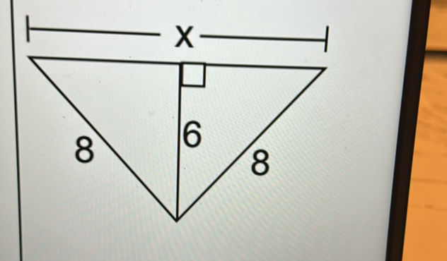Find the value of x in the given isosceles | StudyX