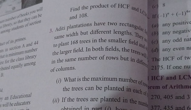 3 Aditi plantations have two rectangular | StudyX