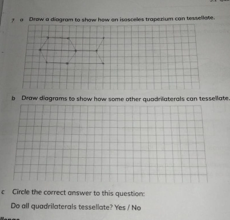 7 a Draw a diagram to show how an isosceles