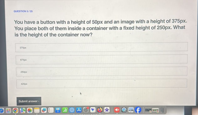 You have a button with a height of 50px and | StudyX