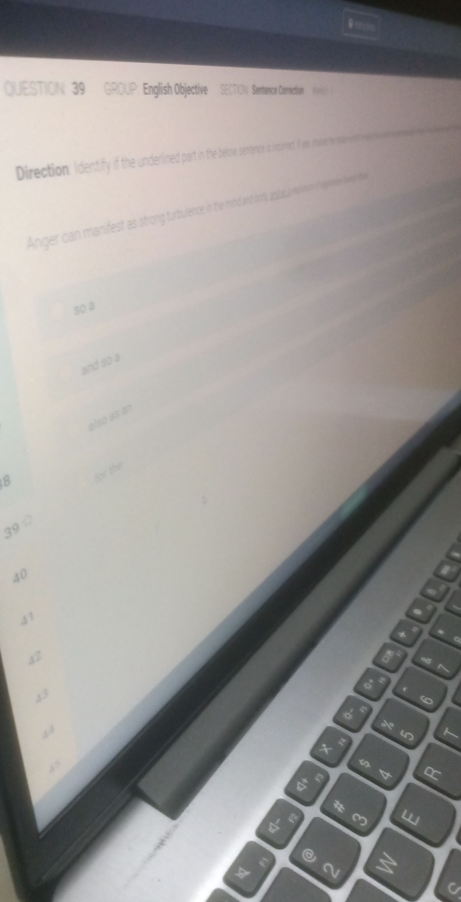 Direction Identify if the underlined part in | StudyX