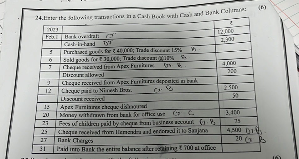 24 Enter the following transactions in a | StudyX
