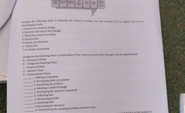 Arrange the following steps to illustrate | StudyX