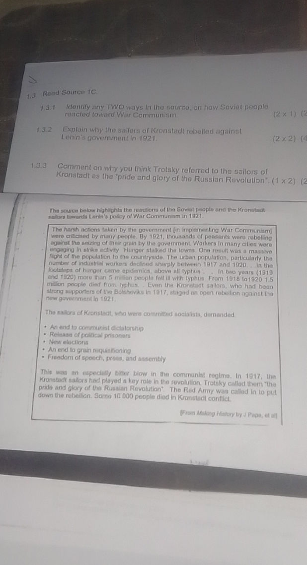 13 Read Source 1C 131 Identify any TWO ways | StudyX