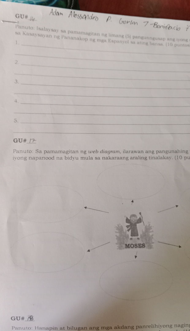 GU14 Panuto Isalaysay sa pamamagitan ng | StudyX