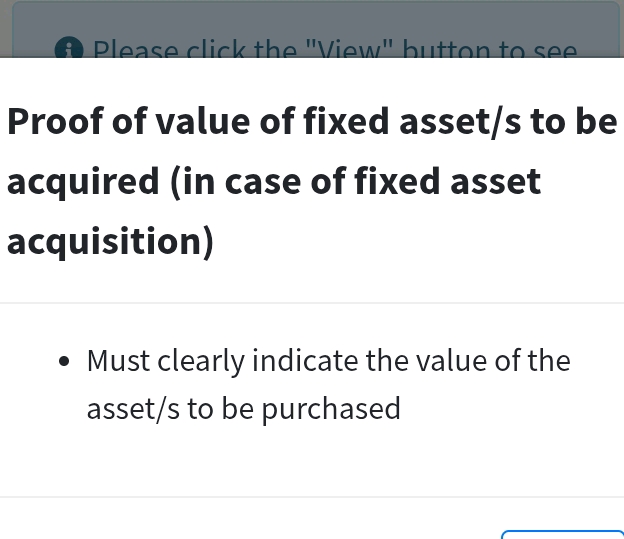 Proof of value of fixed asset/s to be | StudyX