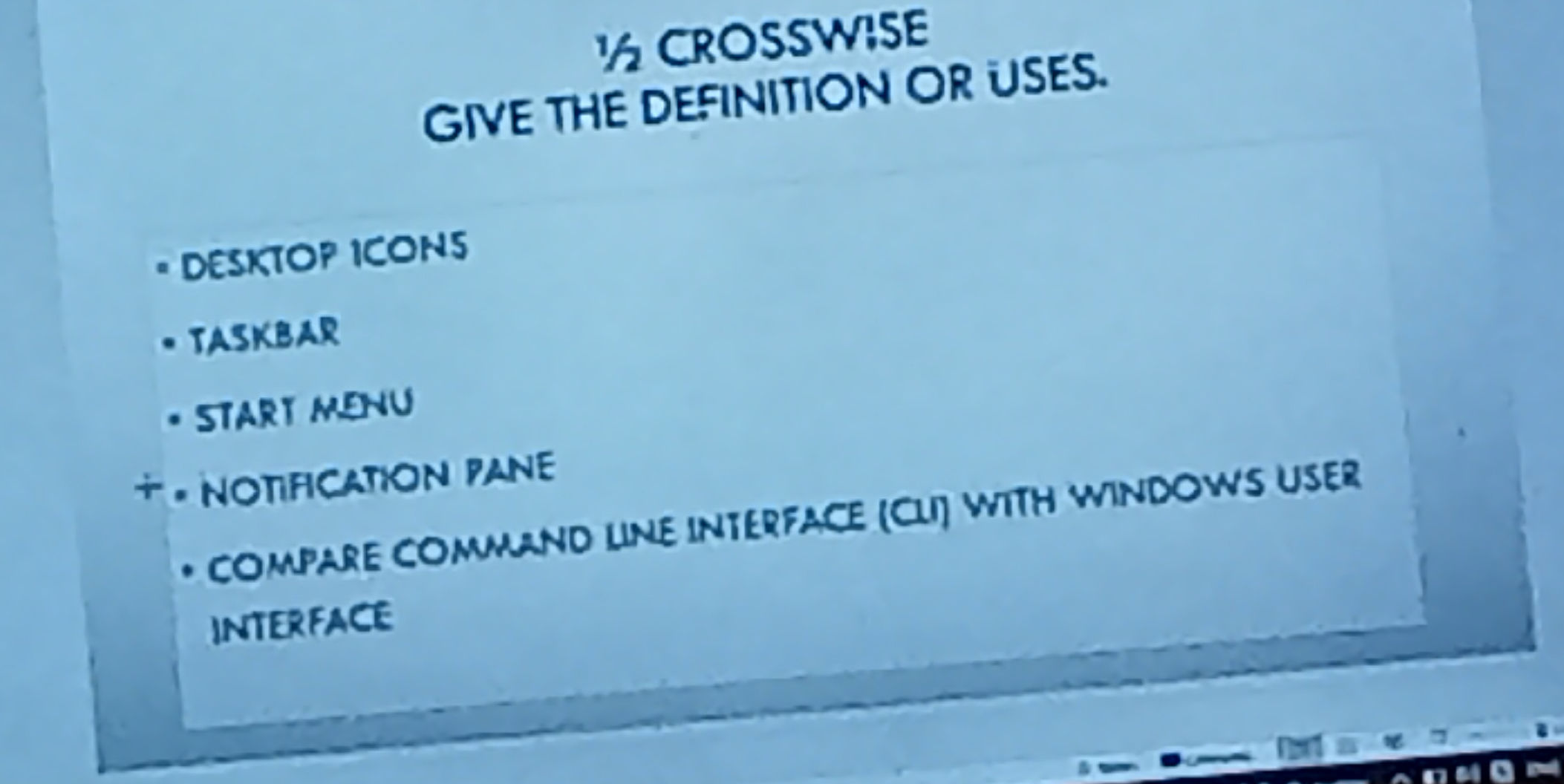 CROSSWISE GIVE THE DEFINITION OR USES | StudyX