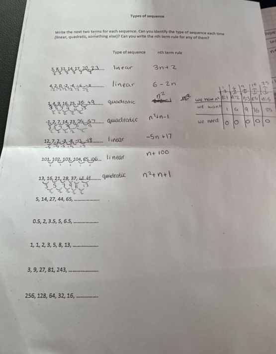 Types of sequence Write the next two terms | StudyX