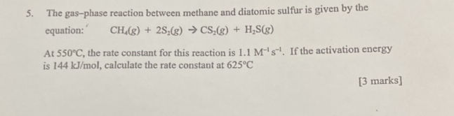 5 The gas-phase reaction between methane and | StudyX