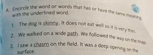 A Encircle the word or words that has or | StudyX
