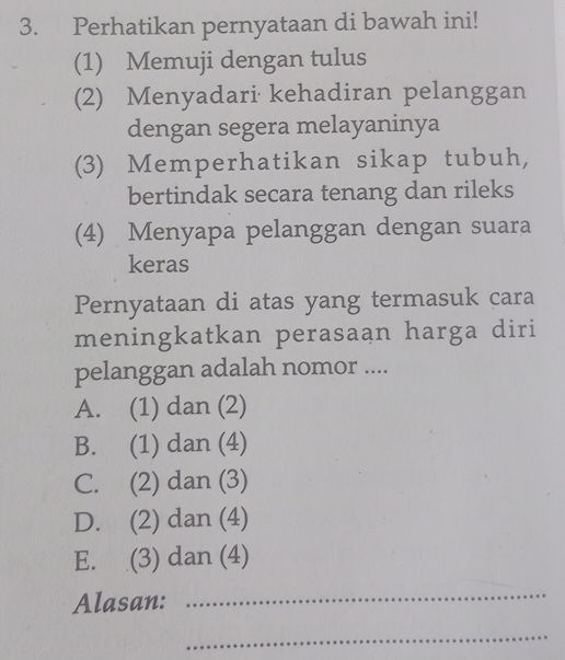 3 Perhatikan pernyataan di bawah ini (1) | StudyX
