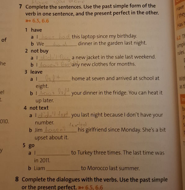 7 Complete the sentences Use the past simple | StudyX