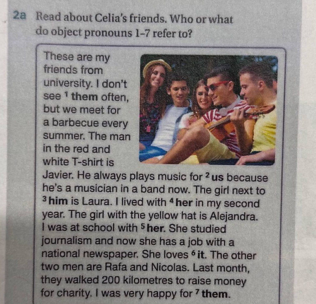 2a Read about Celias friends Who or what do | StudyX