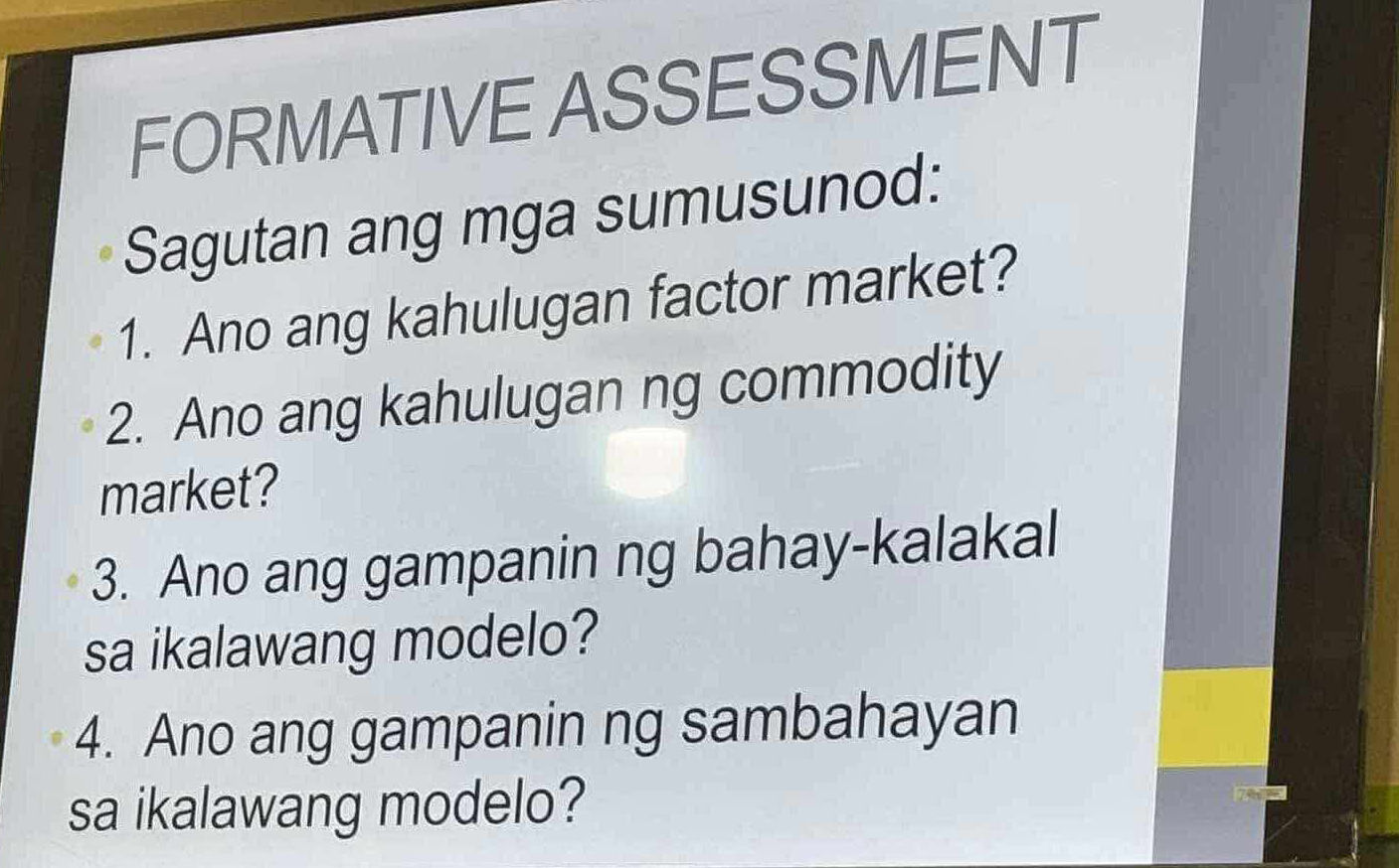 FORMATIVE ASSESSMENT Sagutan ang mga | StudyX