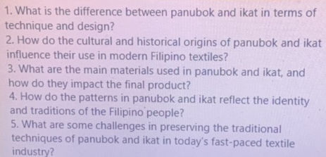 1 What is the difference between panubok and | StudyX