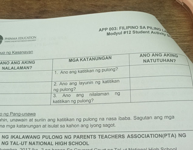 MGA KATANUNGAN 1 Ano ang katitikan ng pulong | StudyX