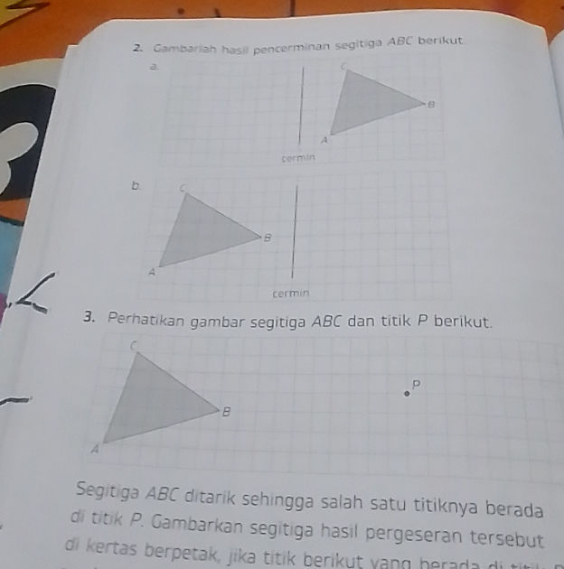 2 Gambarlah hasil pencerminan segitiga ABC | StudyX