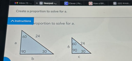 Create a proportion to solve for a Diagram | StudyX