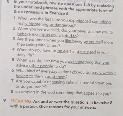 8 In your notebook rewrite questions 1-8 by | StudyX