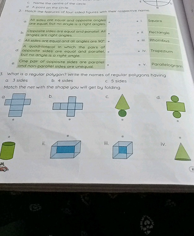2 Match the features of four-sided figures | StudyX