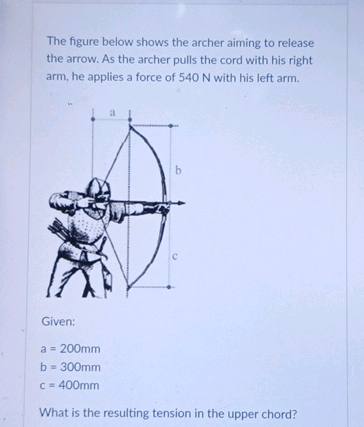 The figure below shows the archer aiming to