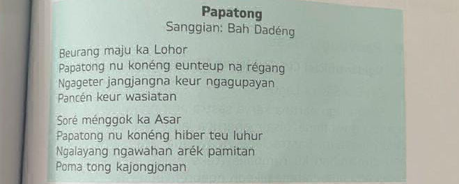 Papatong Sanggian Bah Dadng Beurang maju ka | StudyX