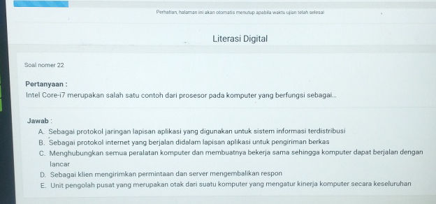 Soal nomer 22 Pertanyaan Intel Core-i7 | StudyX