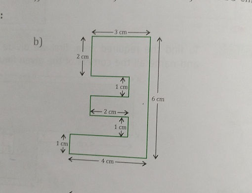 b) Calculate the area of the following shape | StudyX