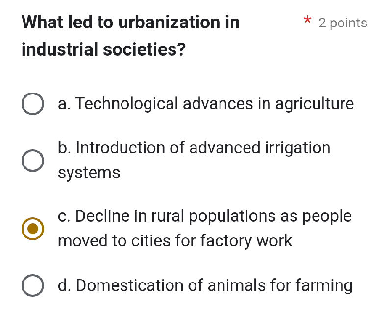 What led to urbanization in industrial | StudyX