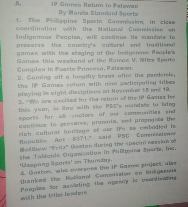 A IP Games Return to Palawan By Manila | StudyX