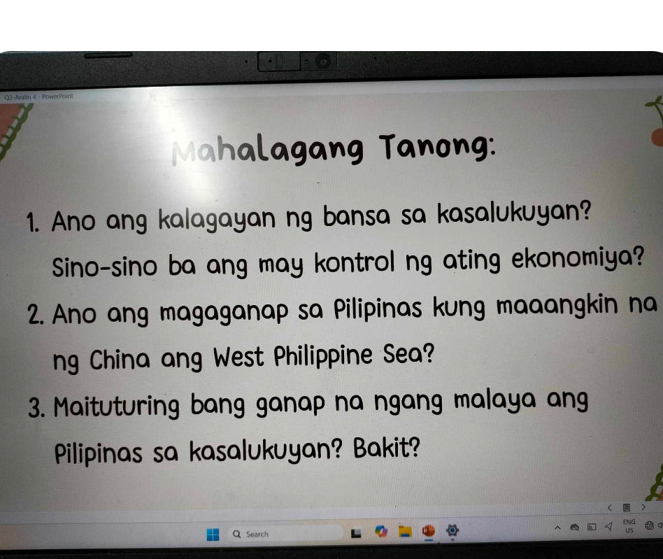 Mahalagang Tanong 1 Ano ang kalagayan ng | StudyX