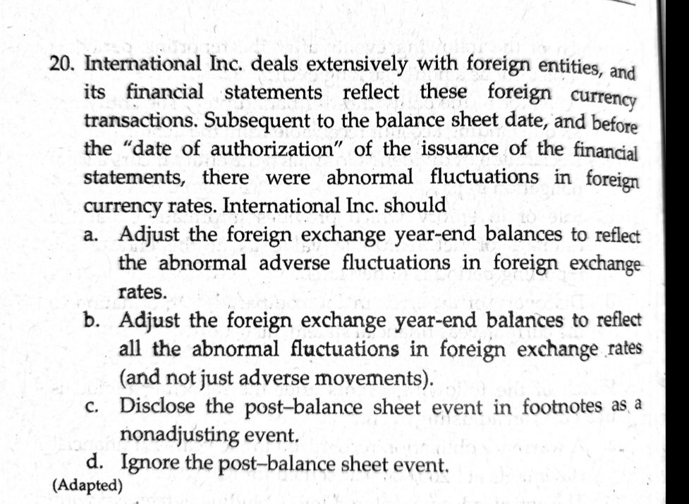 20 International Inc deals extensively with | StudyX