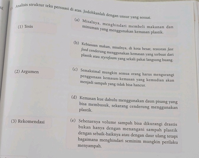 Analisis struktur teks persuasi di atas | StudyX