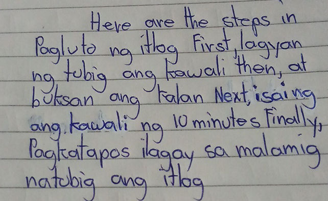 Here are the steps in Pagluto ng itlog First | StudyX