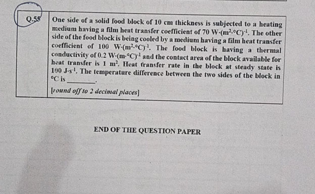 One side of a solid food block of 10 cm