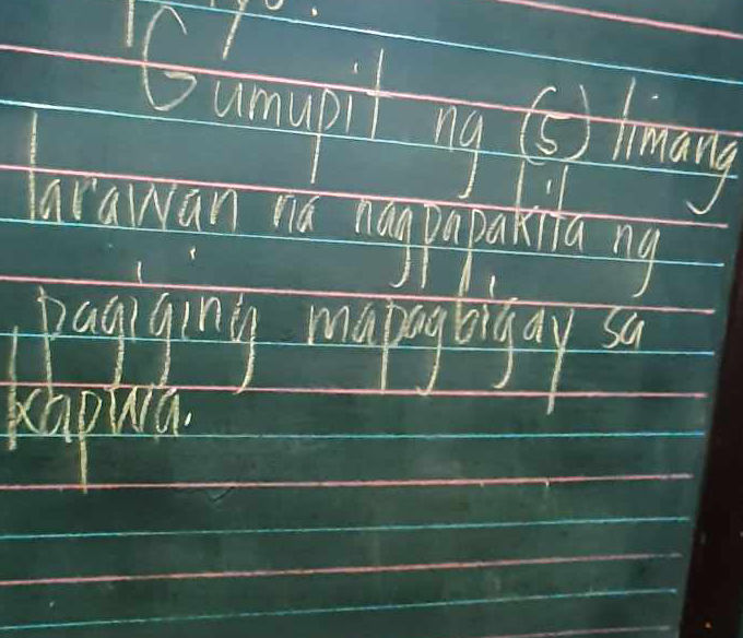 Gumupit ng (5) limang larawan na nagpapakita | StudyX